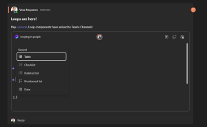 How to create Loops in Microsoft Teams channels and in Whiteboard ...