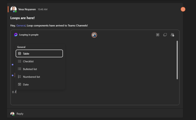 How to create Loops in Microsoft Teams channels and in Whiteboard ...