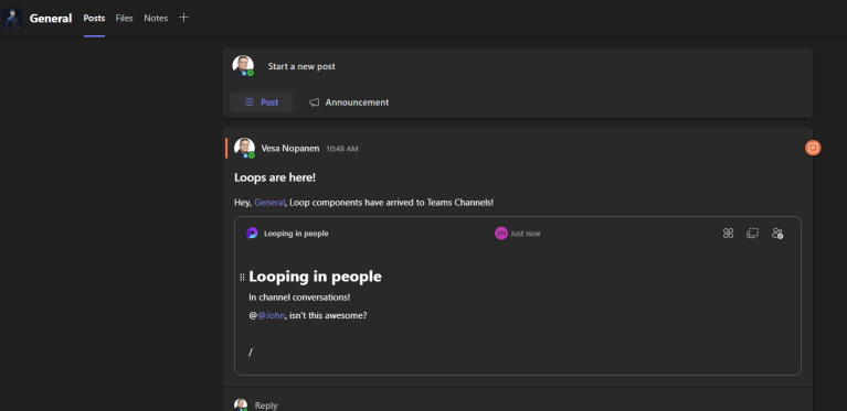 How to create Loops in Microsoft Teams channels and in Whiteboard ...
